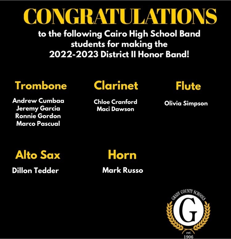 District II Honor Band | Cairo High School